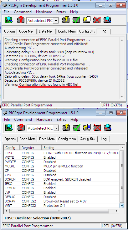 PIC16F873/6A prog. Problem - Mikrocontroller.net