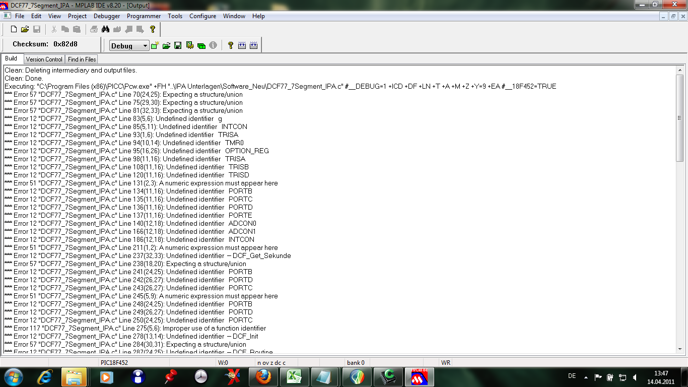 DCF77 zu 6 Stelliger 7 Segment Anzeige via PIC18F452 - Mikrocontroller.net