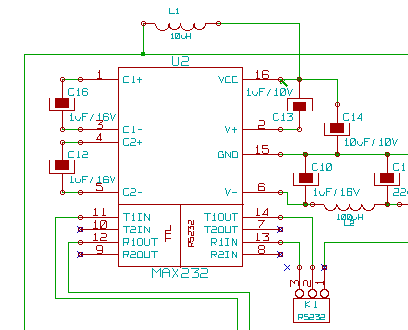 MAX232N macht nur +5V und -1V - Mikrocontroller.net