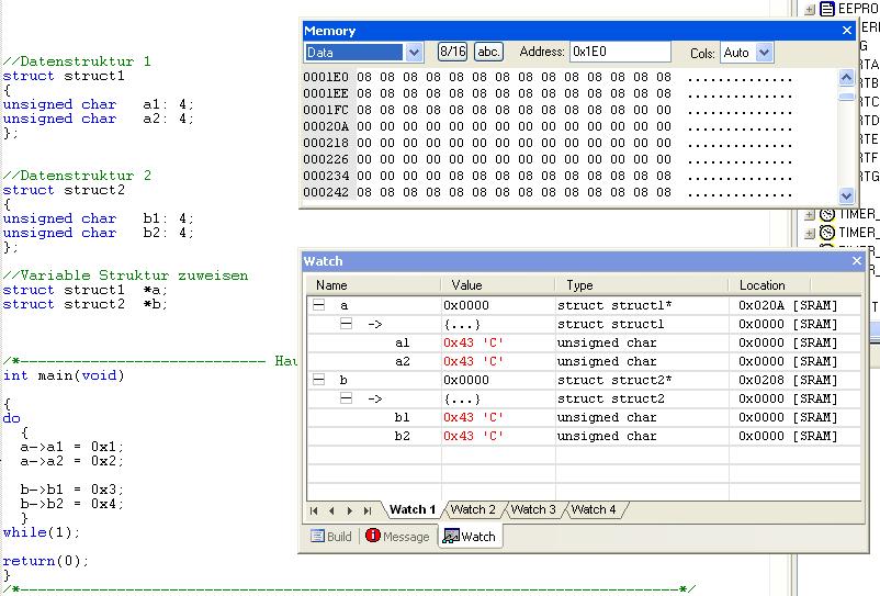 Problem mit zwei Strukturen - Mikrocontroller.net