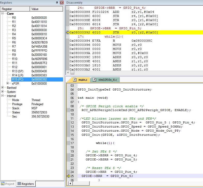 Hardfault Fehler in Keil mit STM32F103 (cortex m3) - Mikrocontroller.net
