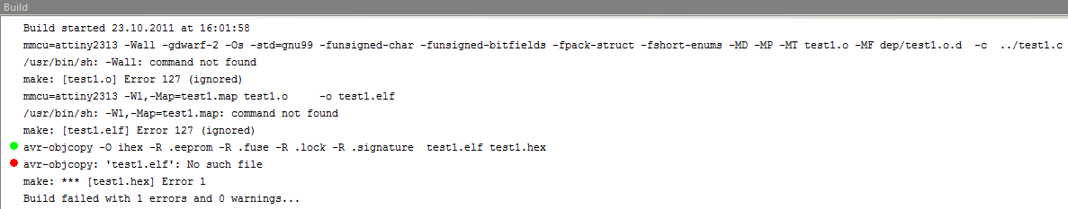 Fehlermedlung AVR Studio 4 - avr-objcopy - Mikrocontroller.net