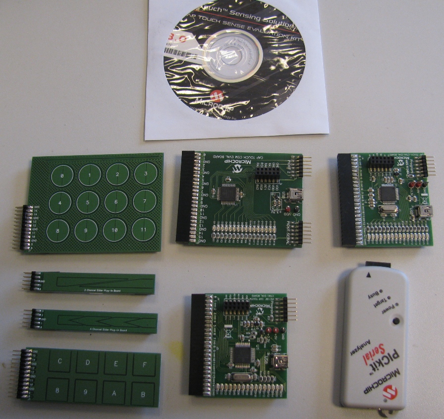 [V] Microchip mTouch Cap Touch Evaluation Kit (DM183026)inkl. PICkit Serial Analiyzer ...