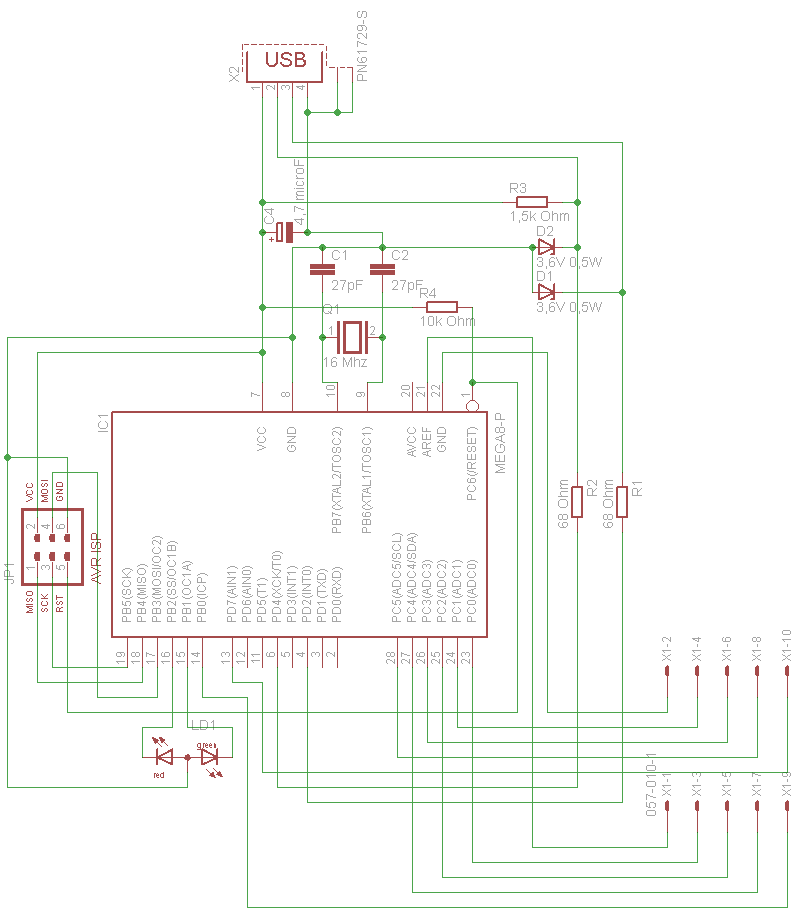 V-USB Unknown Device PCB - Mikrocontroller.net