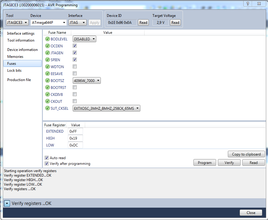 Problem mit JTAGICE3 / AVR Studio 5 / ATmega644P - Mikrocontroller.net
