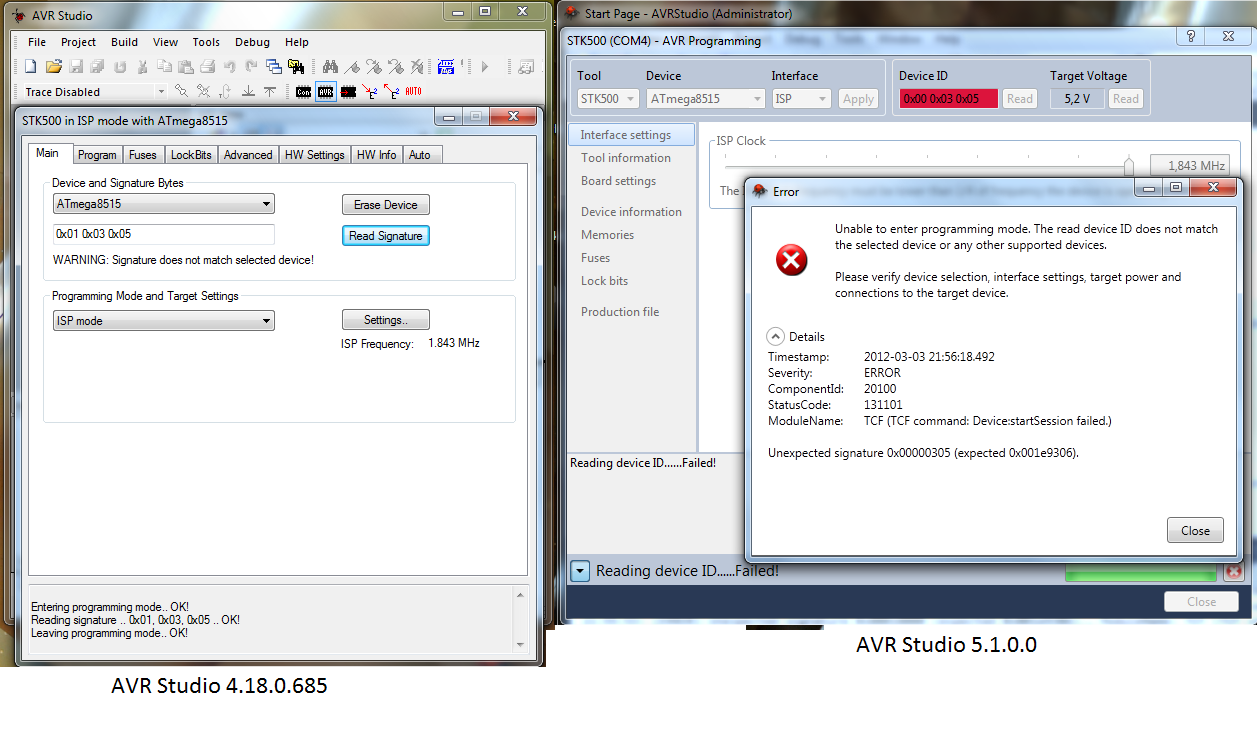 STK500 AVR Studio Kommunikation - Mikrocontroller.net