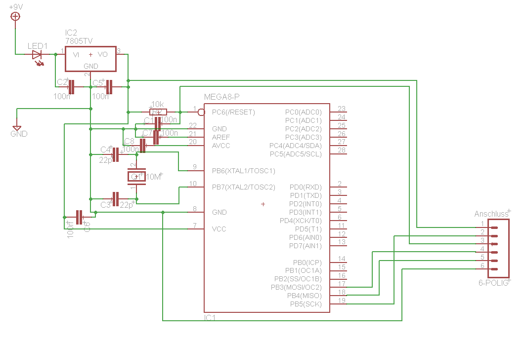 AVR Tutorial Spannungsversorgung/Schaltung - Mikrocontroller.net