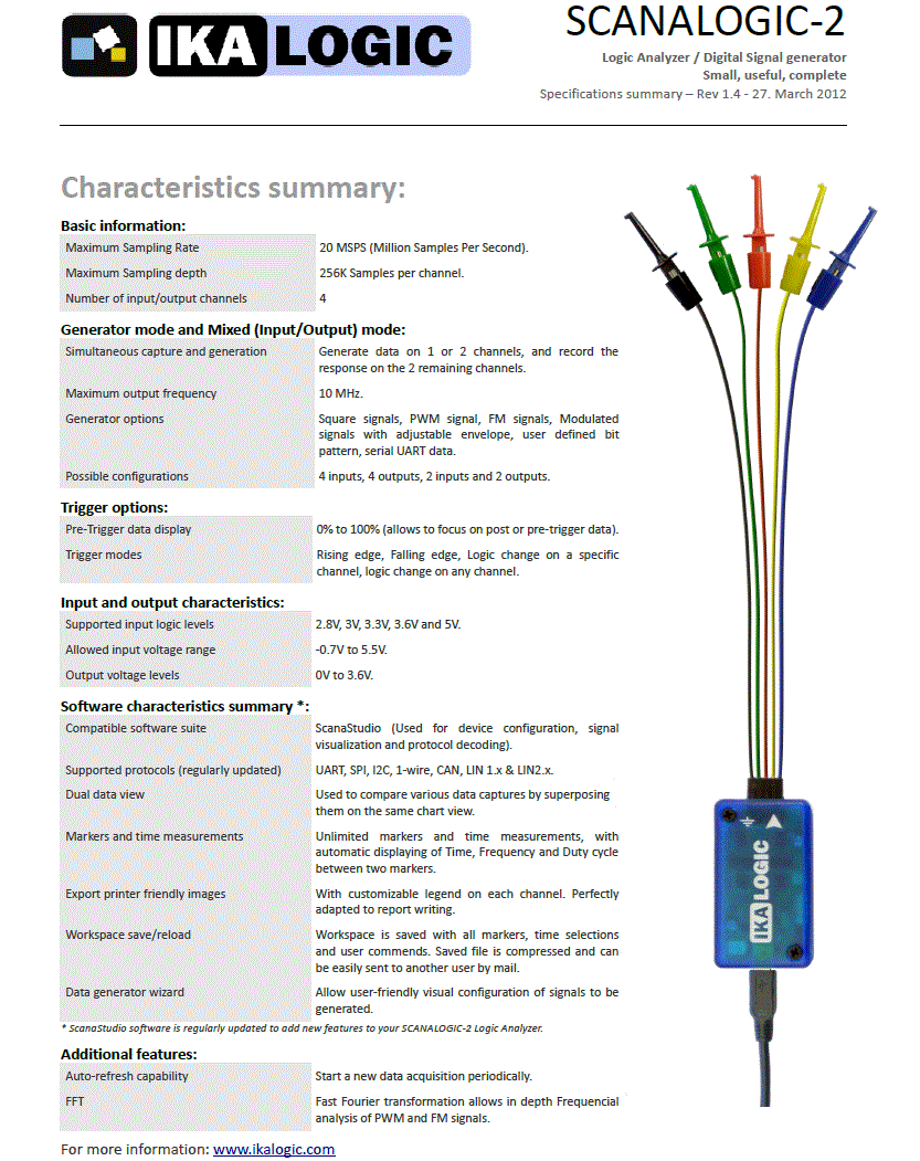 Verkaufe Logik Analyzer SCANALOGIC 2 von IKA Logic - Mikrocontroller.net