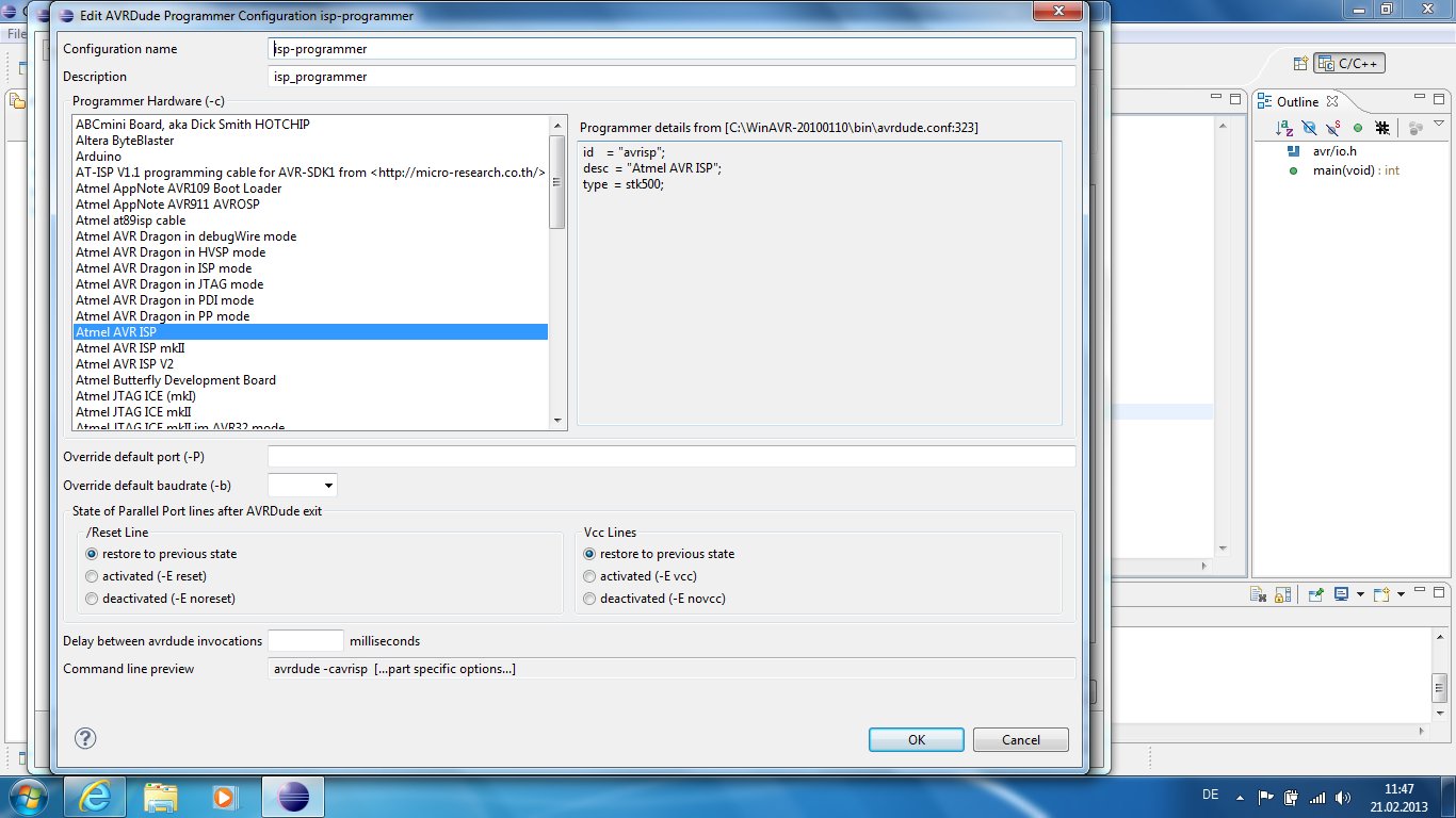 eclipse AVR Programmer Problem - Mikrocontroller.net