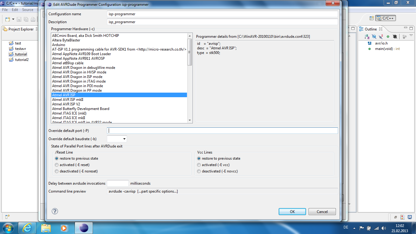 eclipse AVR Programmer Problem - Mikrocontroller.net