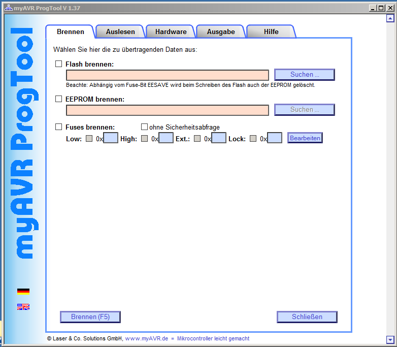 myAVR_ProgTool - keine Anzeige/Fehler - Mikrocontroller.net