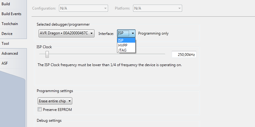 AVRStudio6 AVRDragon enable DebugWire option - Mikrocontroller.net