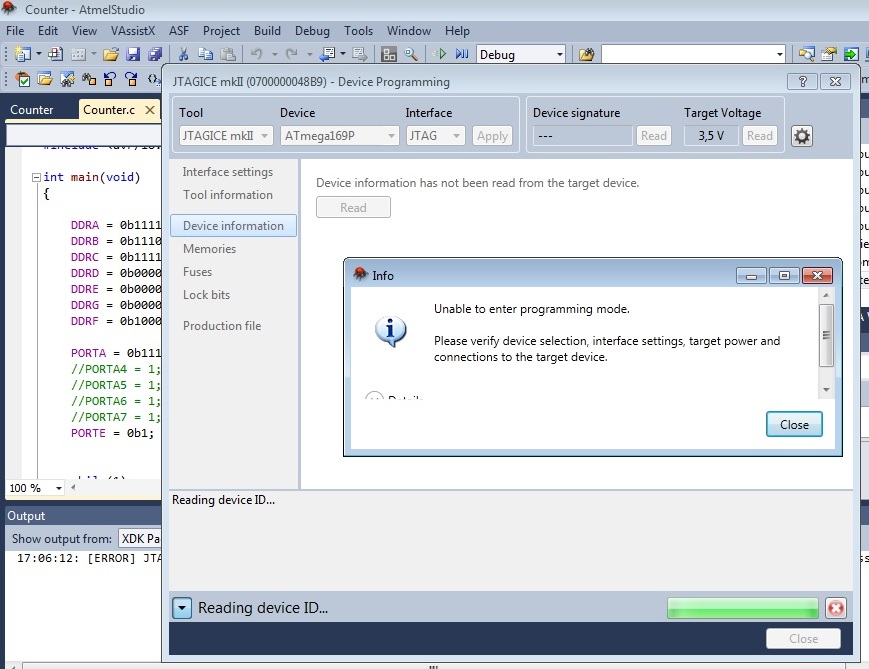 AVR Studio6 das erste mal für JTAGICE MK2 einstellen? - Mikrocontroller.net