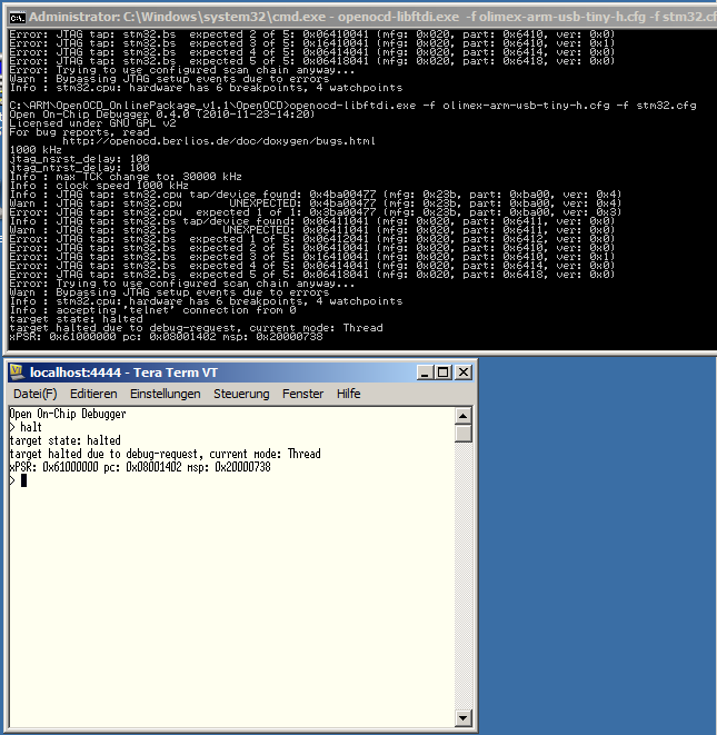 STM32F2 - Olimex Debugger - Mikrocontroller.net