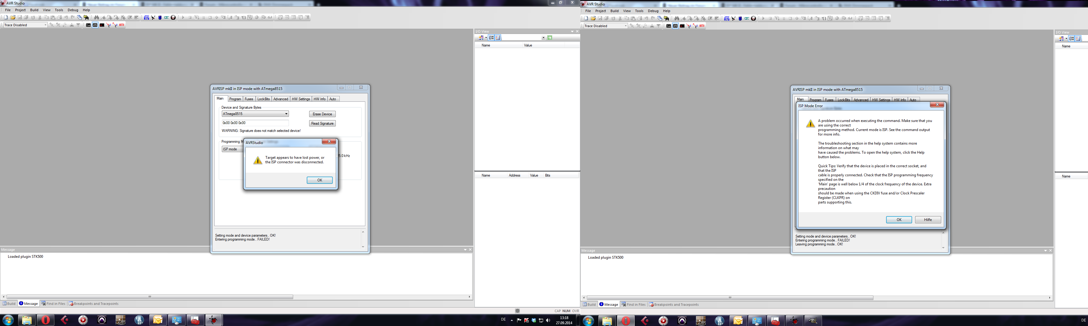 ATMEGA8151 lässt sich mit AVRISP mk II nicht beschreiben - Mikrocontroller.net
