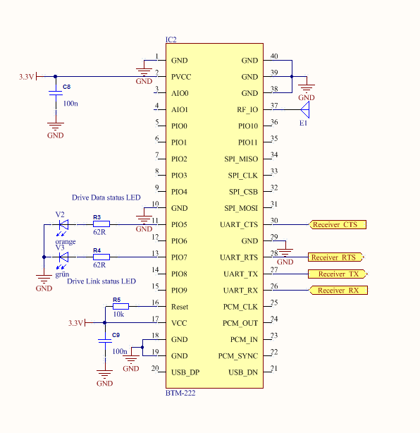 BTM222 empfängt aber sendet nicht über UART - Mikrocontroller.net