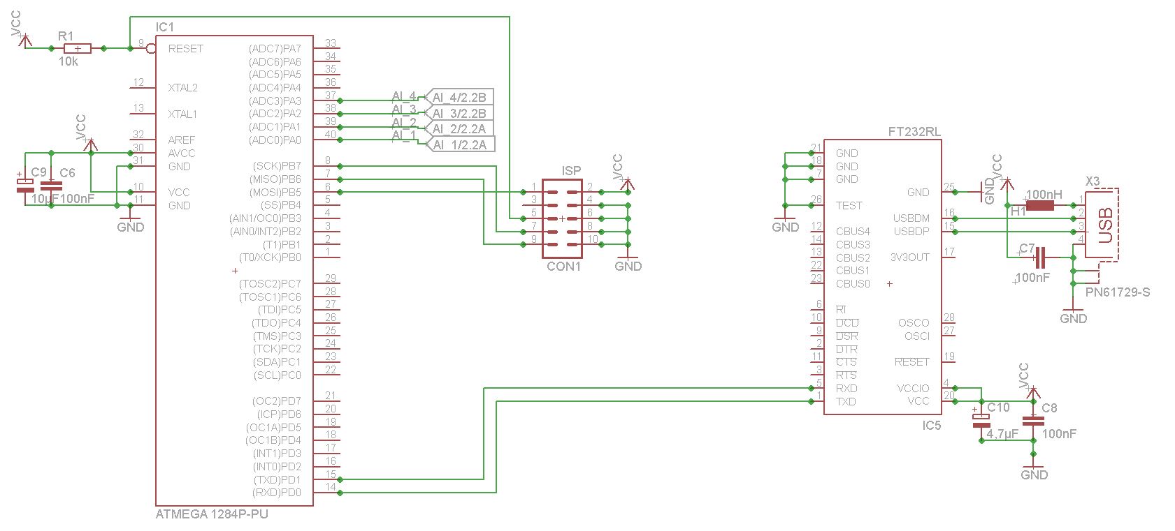 Hardware aufbau AMTEGA 1284 / USB / ISP - Mikrocontroller.net