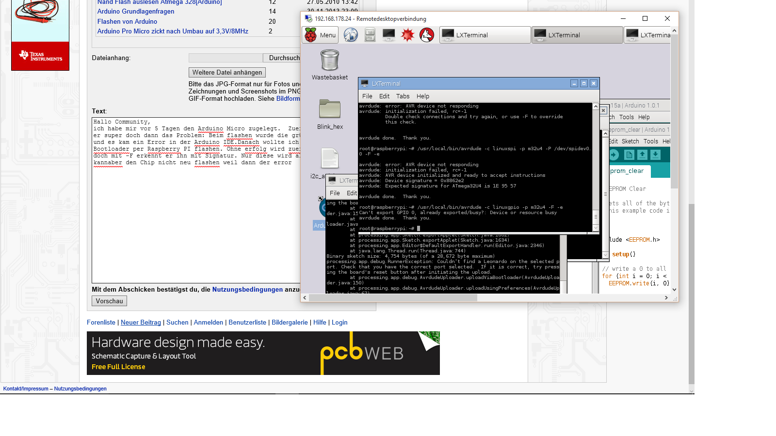 Arduino micro nach flash defekt / Grüne LED leuchtet schwach - Mikrocontroller.net