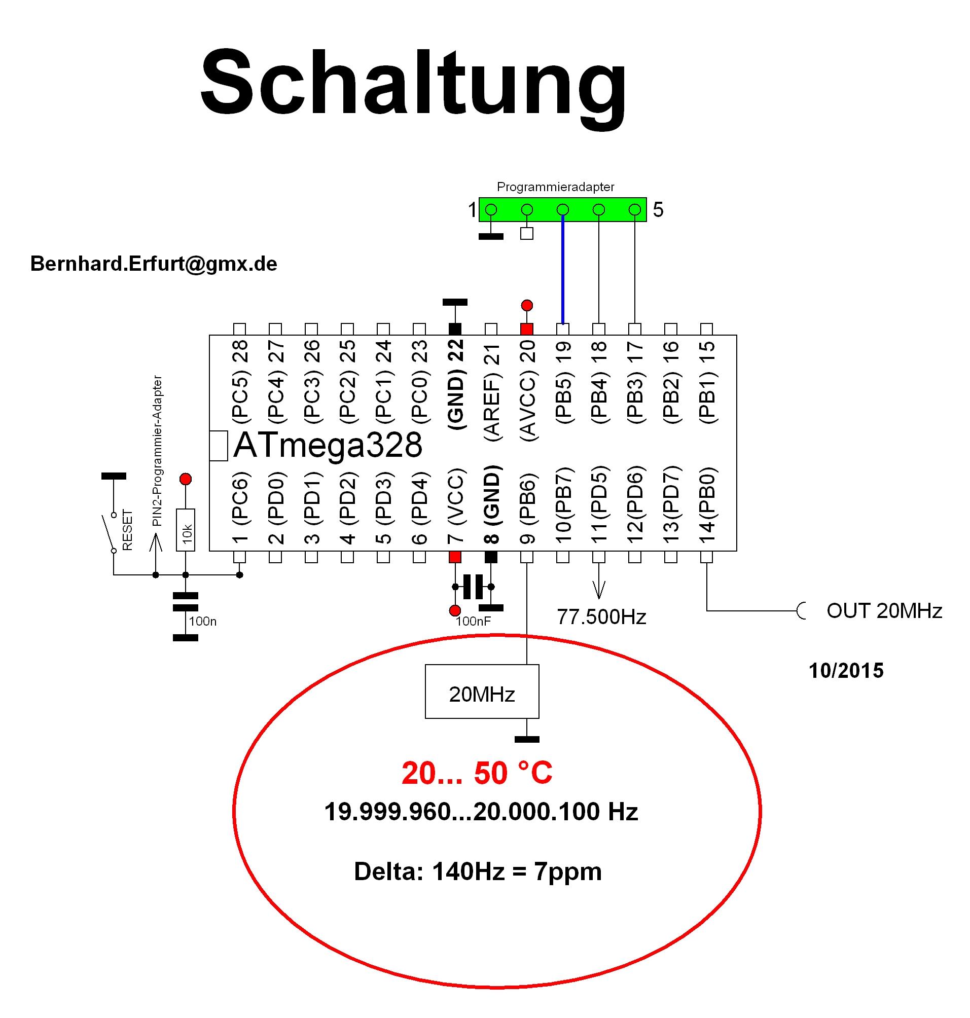 Quarz ziehen - Experiment - Messung 16MHz 16HC18 ATmega8 - Mikrocontroller.net