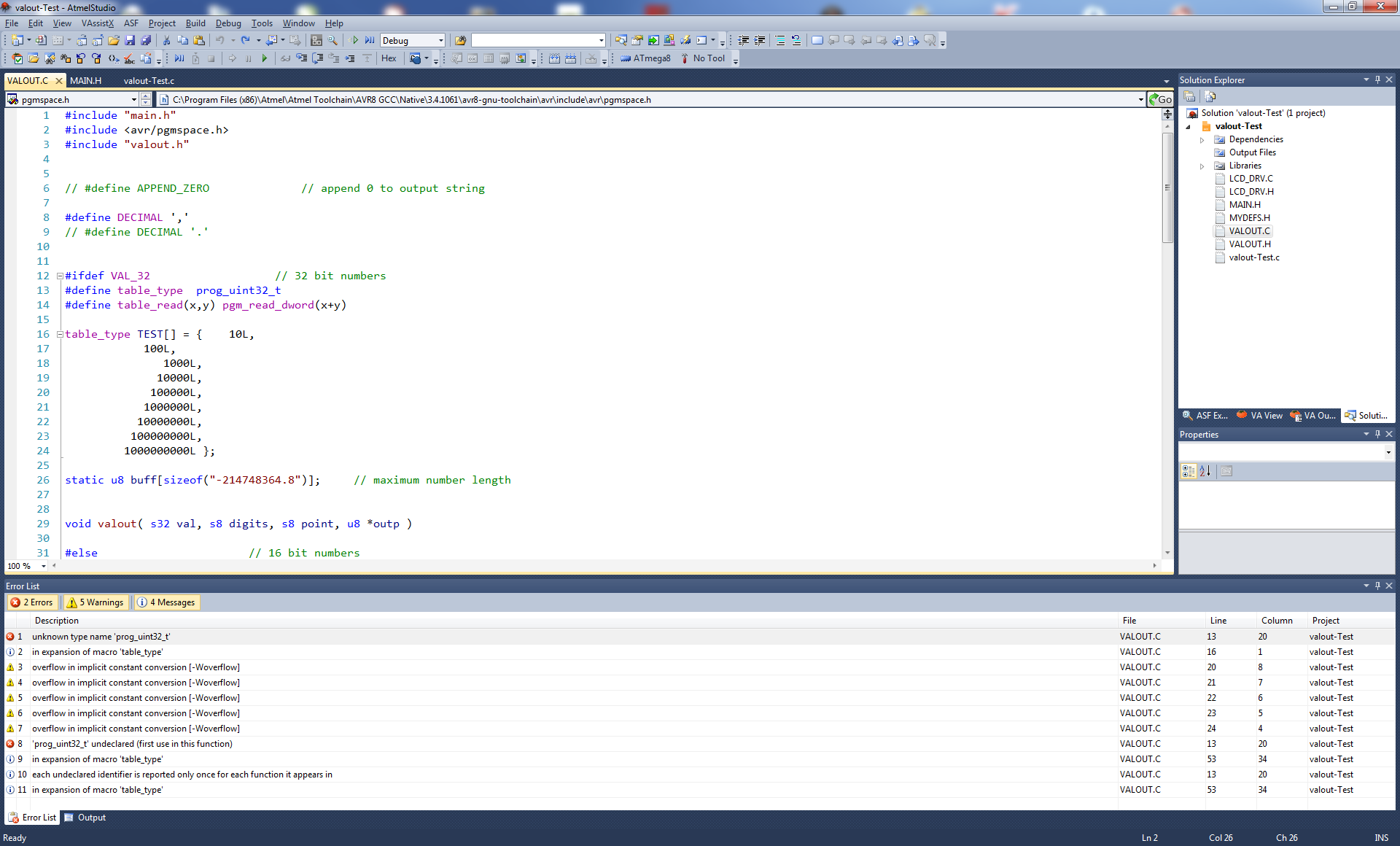 Formatierte Zahlenausgabe-Fehler beim Compilieren - Mikrocontroller.net
