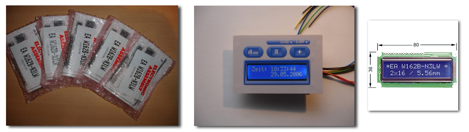 [V] 5 mal LCD 2x16 Zeichen, blau (neu, originalverpackt) - Mikrocontroller.net