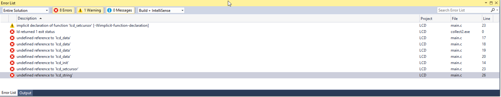 AVR-GCC-Tutorial/LCD-Ansteuerung "undefined referece to 'lcd_data' - Mikrocontroller.net