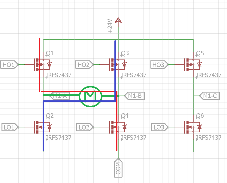 Ansteuerung eines DC Motors mit dem IR2136 (3-phase bridge driver ...