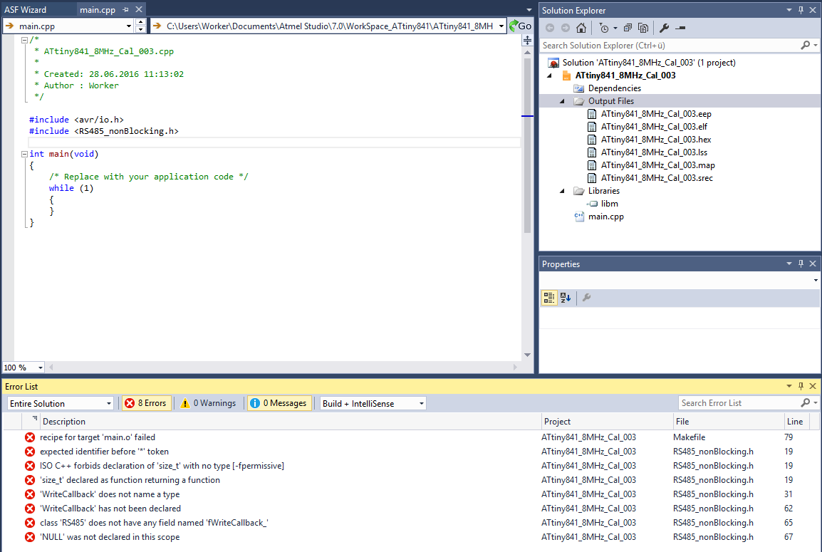 Library in AS einbinden verursacht Fehler - Mikrocontroller.net