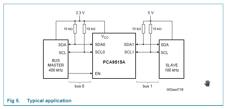 I2C PCA9515A Master und Slave Seite (5V, 3,3V) tauschen ...
