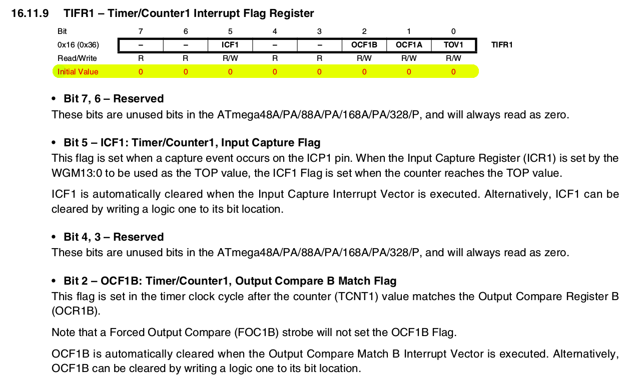 Arduino (Atmega328P) Timer overflow mit polling - Mikrocontroller.net