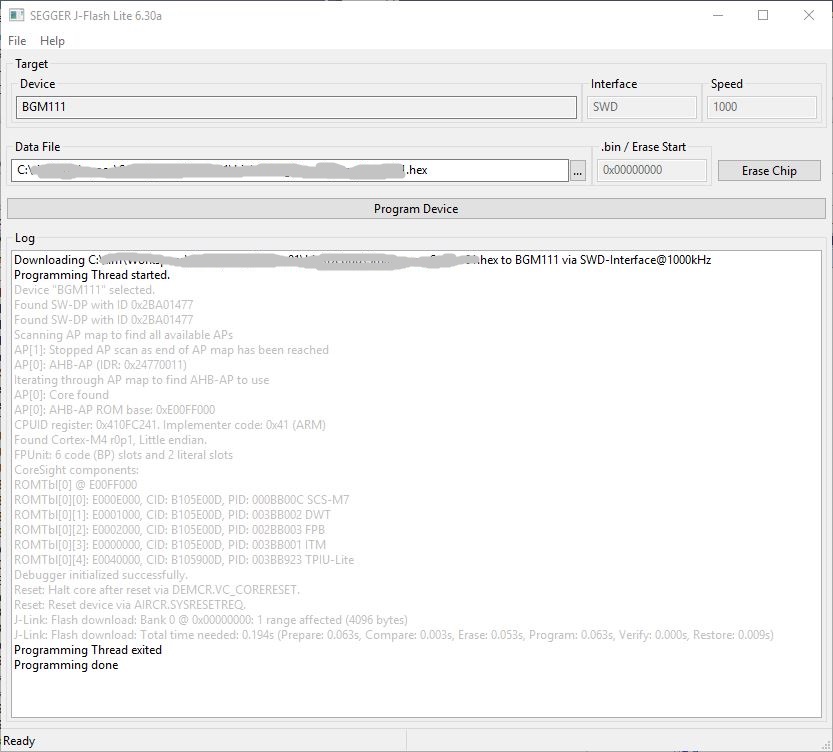 EmBitz Debugging Problem mit Silabs BGM111 - Mikrocontroller.net