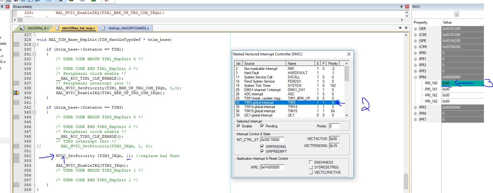 STM32F0 Interrupt Priorität nicht konfigurierbar - Mikrocontroller.net