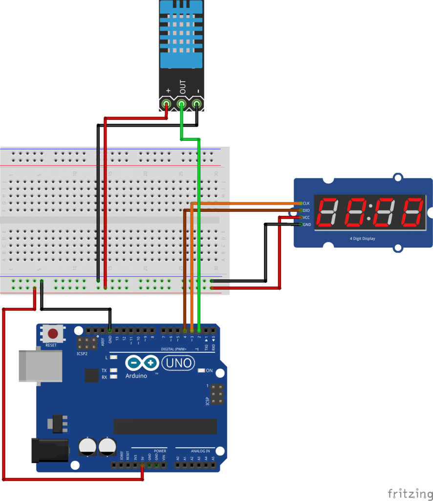 DHT22 (AM2302) an TM1637 (4-Digit) - Mikrocontroller.net