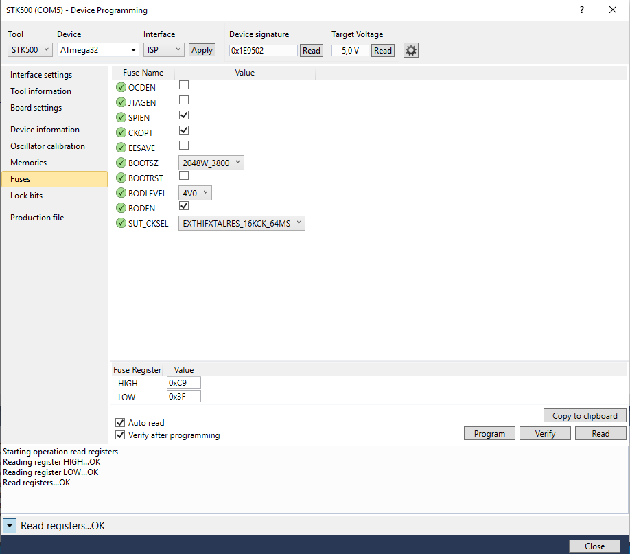 ATMEGA 32 lässt sich nicht programmieren - Mikrocontroller.net