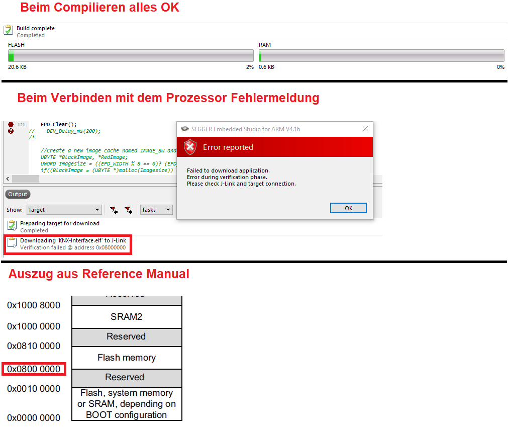 STM32L476RG mit Segger: Fehlermeldung beim Degug-Start - Mikrocontroller.net