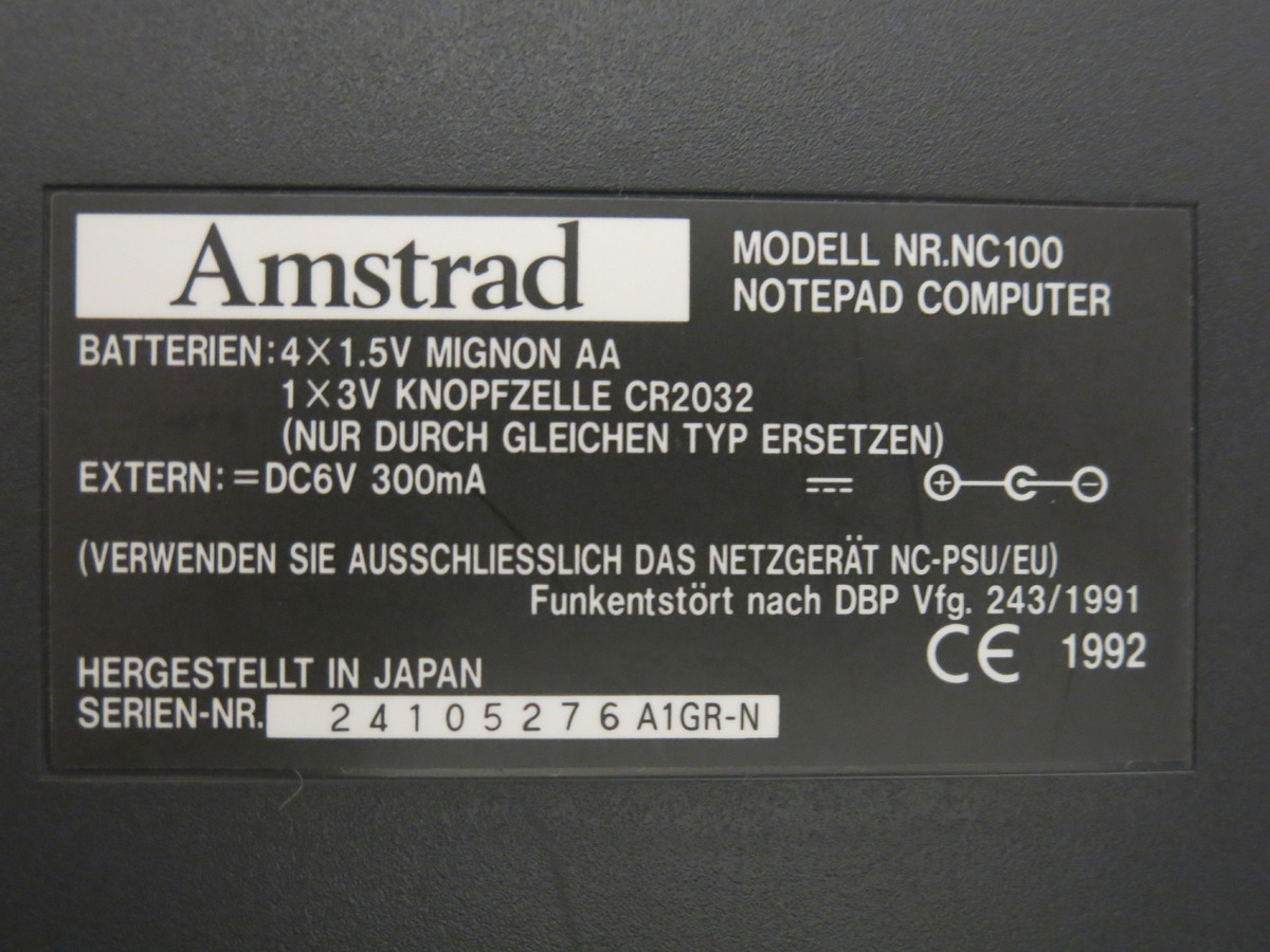 [V]erkaufe Amstrad notepad computer NC100 - Mikrocontroller.net