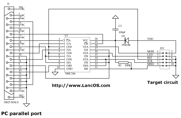 Pinbelegung des AVR Programmers?+3 - Mikrocontroller.net